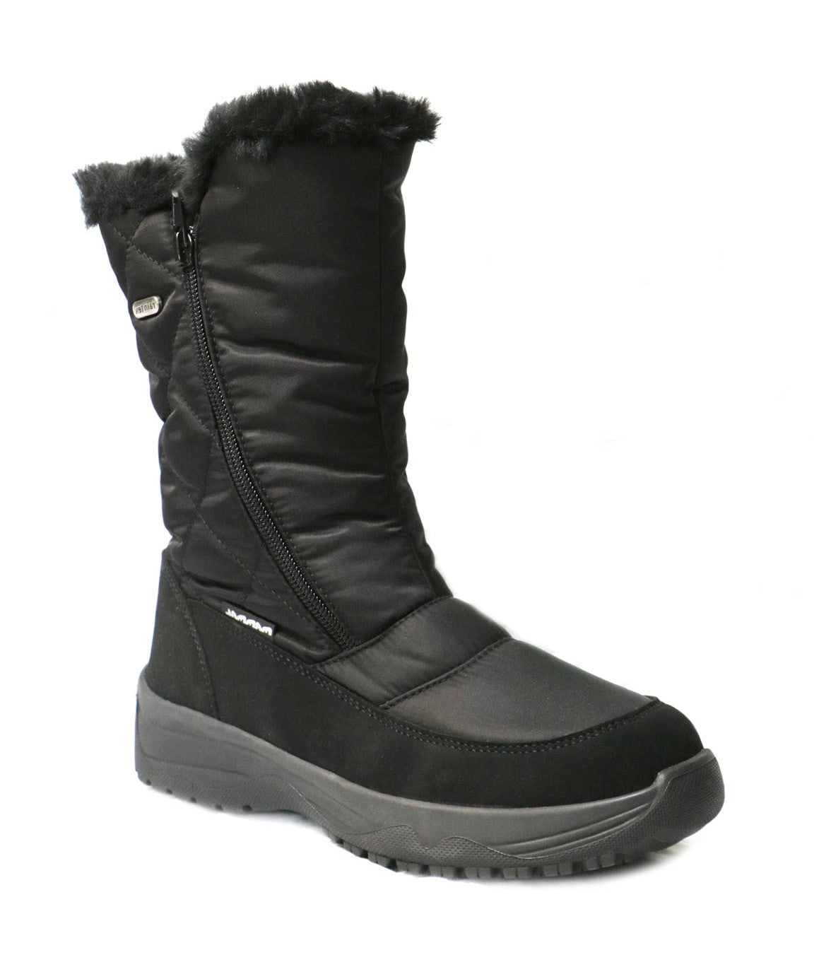 Seren OC Black Women's mid-calf Winter Boots with retractable Ice Grip ...